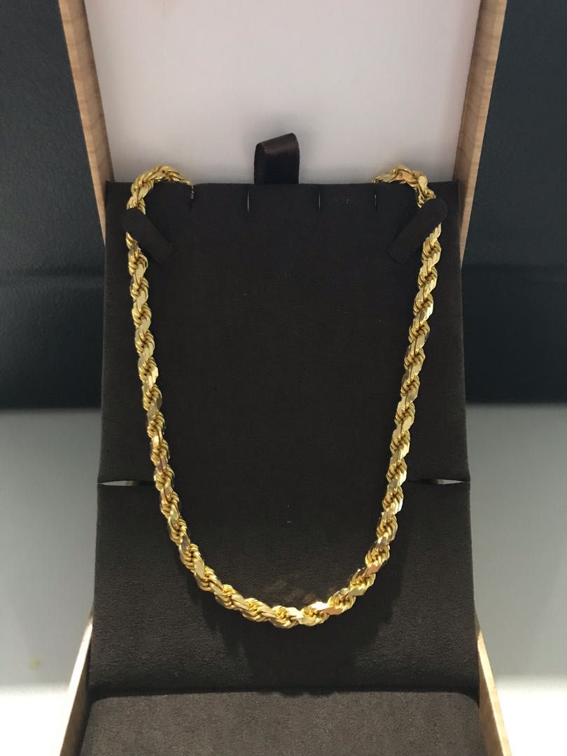 916 gold rope chain, Men's Fashion, Watches & Accessories, Jewelry on ...