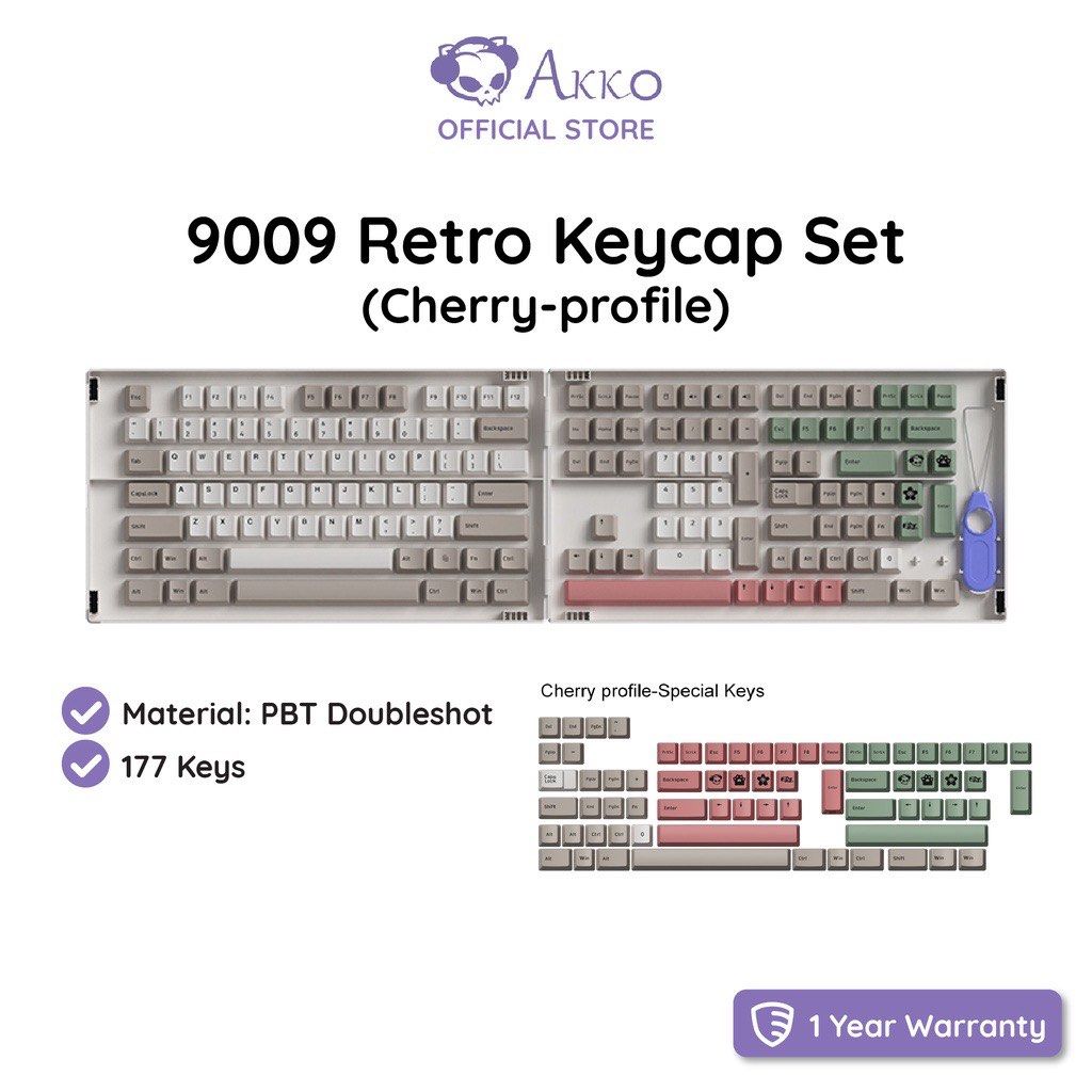 AKKO 9009 Retro Keycap Set - Cherry Profile (177-Key) good GMK ...
