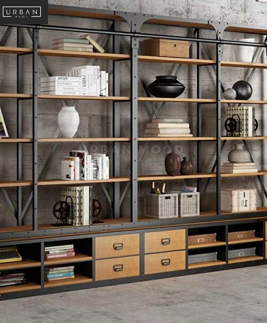 AUROR Industrial Metal Library Shelf, Furniture & Home Living ...