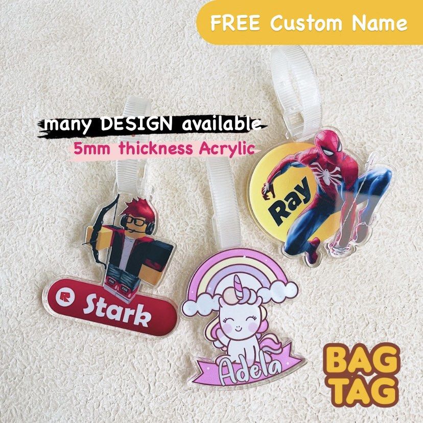 Bag Tag Cartoon Acrylic School Gift Very Thick 5mm Mickey Marvel Super ...