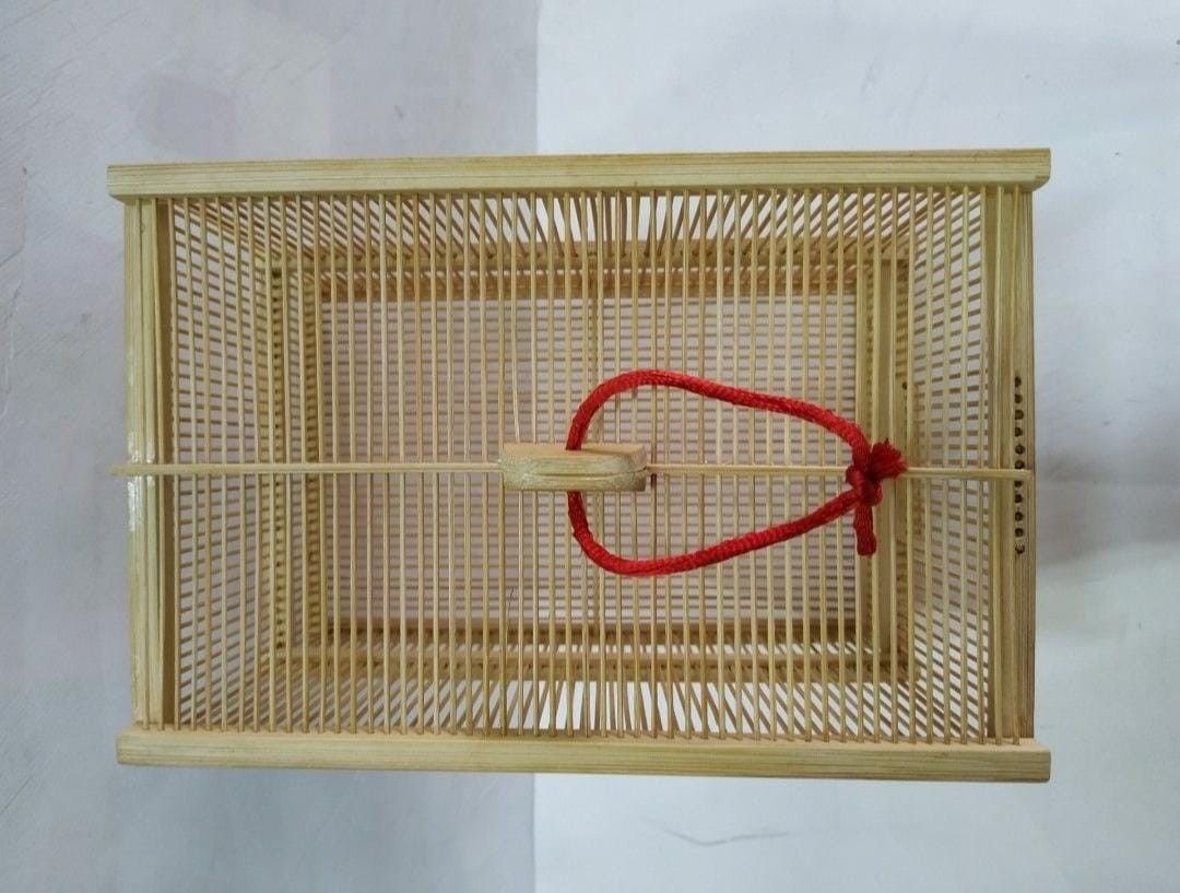Bamboo Lucky Cricket Insect Cage Handmade with Sliding Door vintage ...