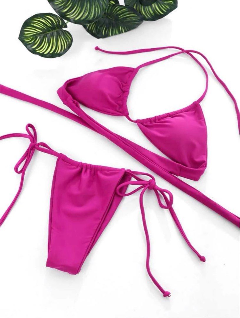 Barbie Pink String Bikini, Women's Fashion, Swimwear, Bikinis ...