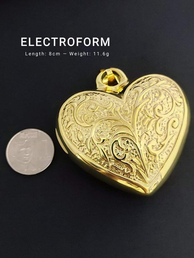 Big Heart Pendant Electroform 18k Gold, Women's Fashion, Jewelry ...