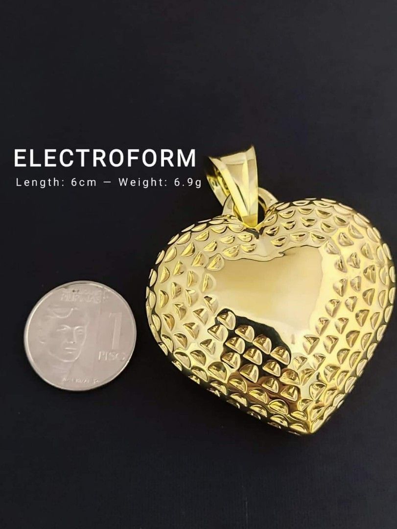 Big Heart Pendant Electroform 18k Gold, Women's Fashion, Jewelry ...