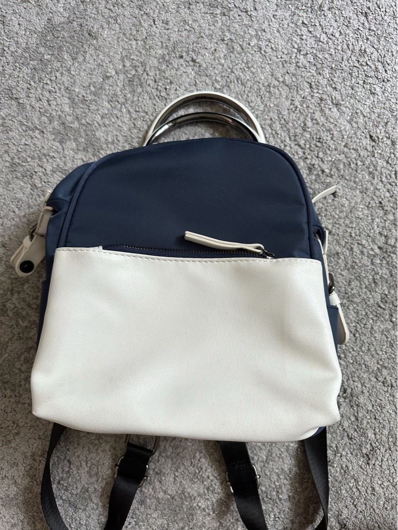 blue & white small backpack, Women's Fashion, Bags & Wallets, Backpacks ...