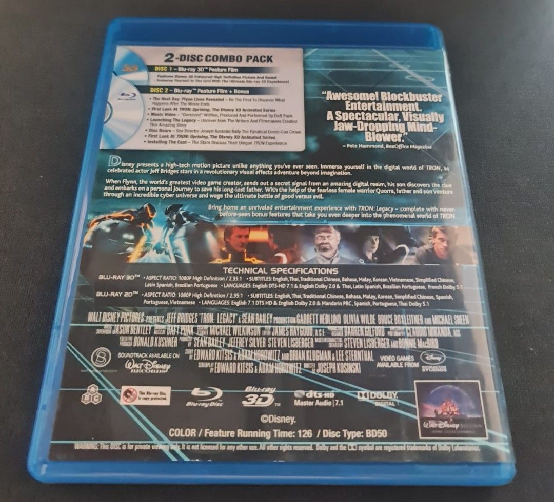 Bluray tron legacy, Hobbies & Toys, Music & Media, CDs & DVDs on Carousell