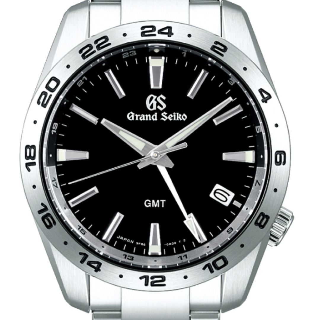 BRAND NEW GS Grand Seiko Sports GMT Quartz Black Dial Stainless Steel ...