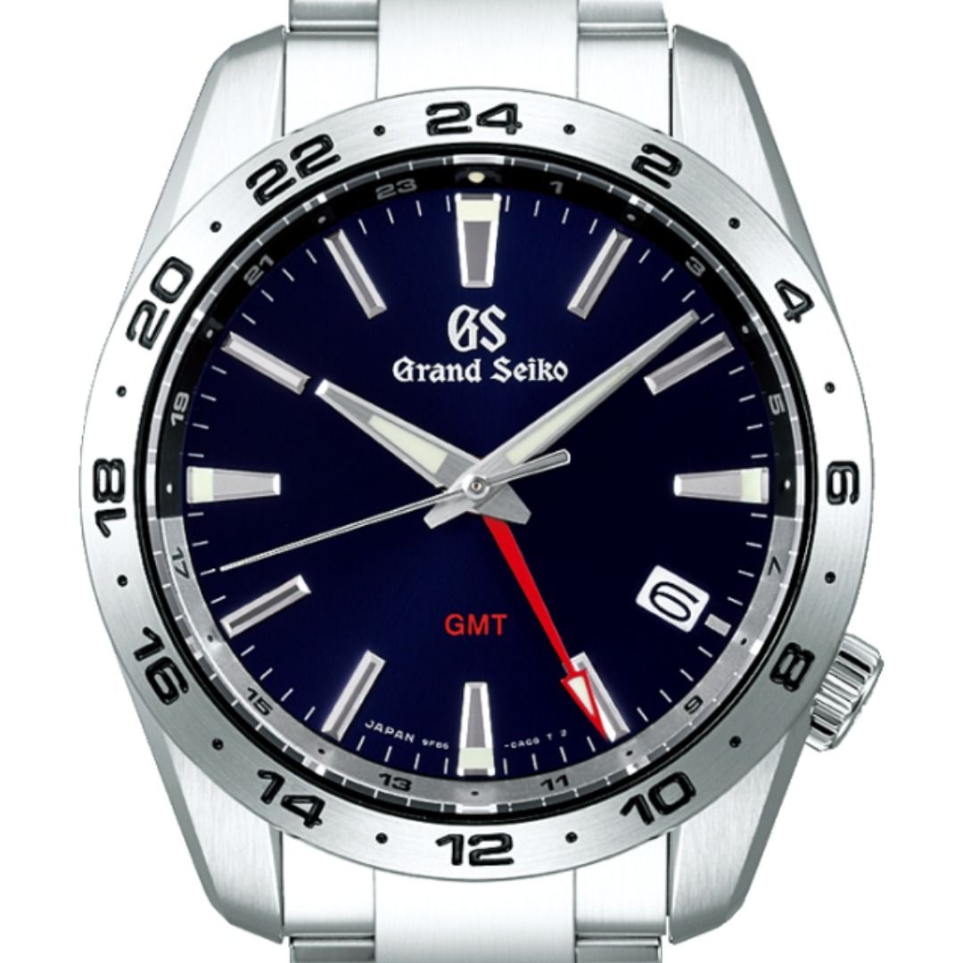 BRAND NEW GS Grand Seiko Sports GMT Quartz Navy Dial Stainless Steel ...