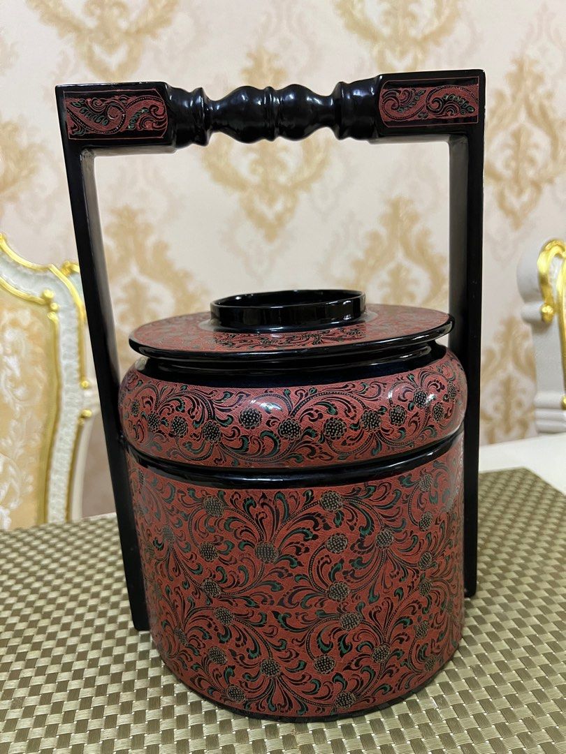 Burmese Lacquerware Lunch Box, Furniture & Home Living, Home Decor ...