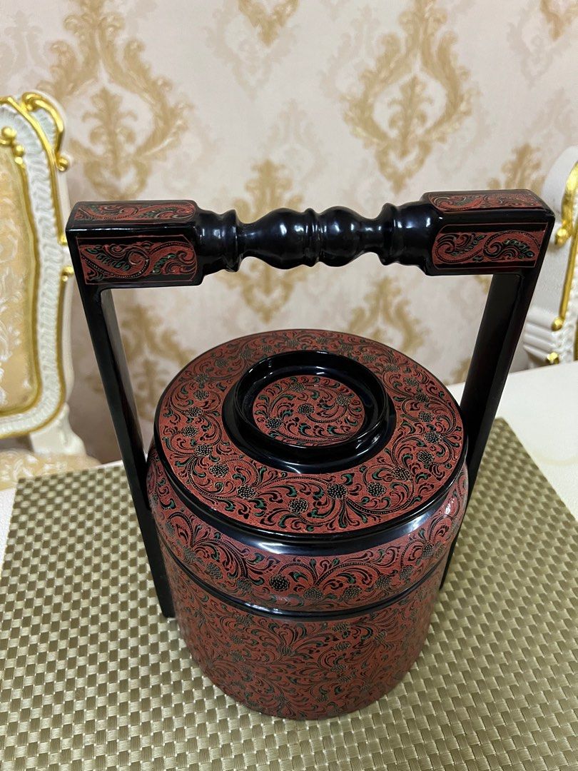 Burmese Lacquerware Lunch Box, Furniture & Home Living, Home Decor ...