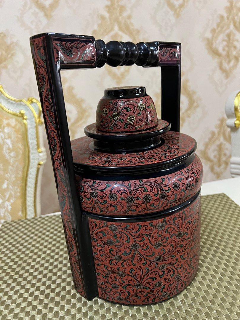 Burmese Lacquerware Lunch Box, Furniture & Home Living, Home Decor ...