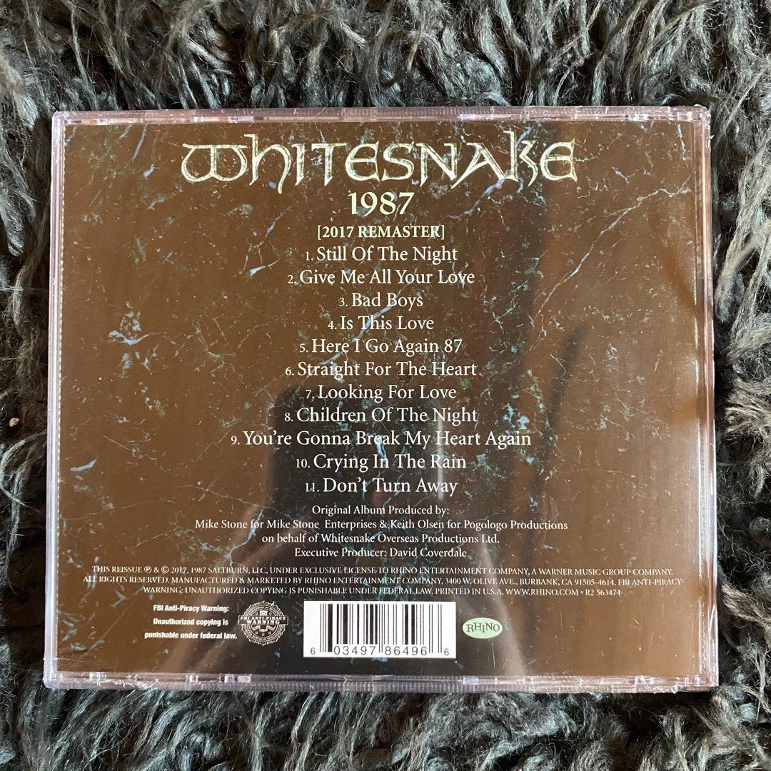CD WHITESNAKE 1987. 39th anniversary remaster, Hobbies & Toys, Music ...