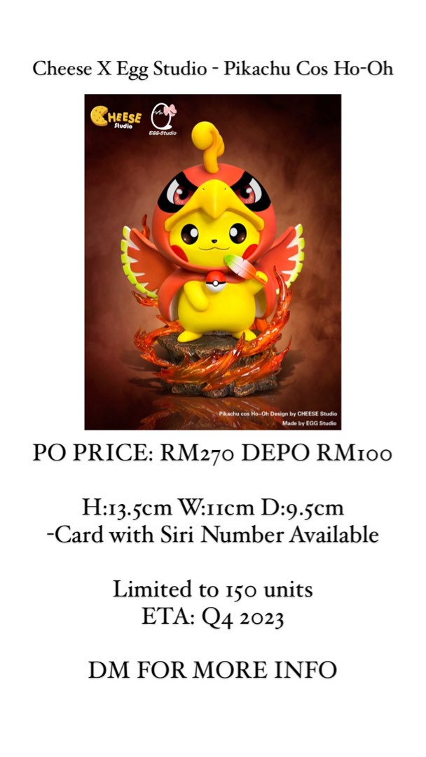 Cheese X Egg Studio - Pikachu Cos Ho-Oh, Hobbies & Toys, Toys & Games on Carousell