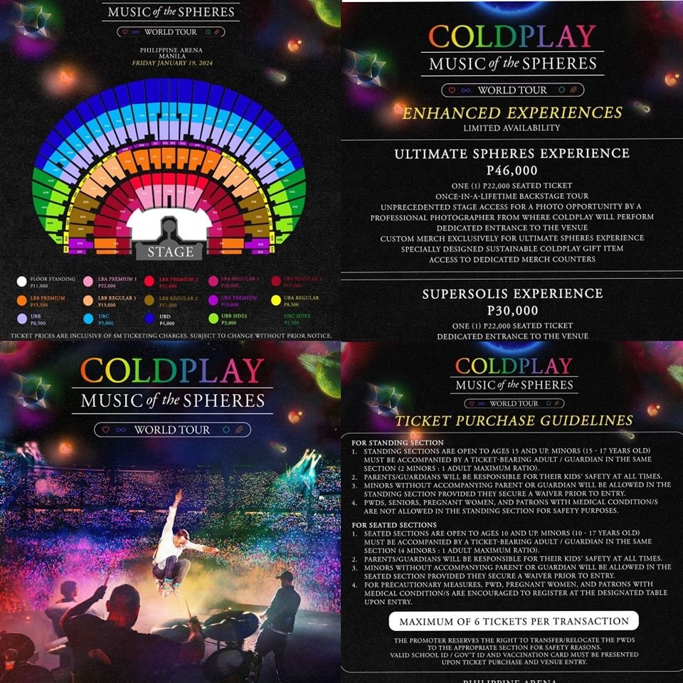 Coldplay Manila Floor Standing 2pcs Day 1 Day 2, Tickets & Vouchers ...