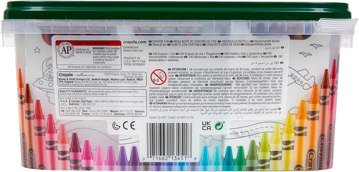 Crayola 240 Crayons, Bulk Crayon Set, 2 of Each Color, Gift for Kids ...