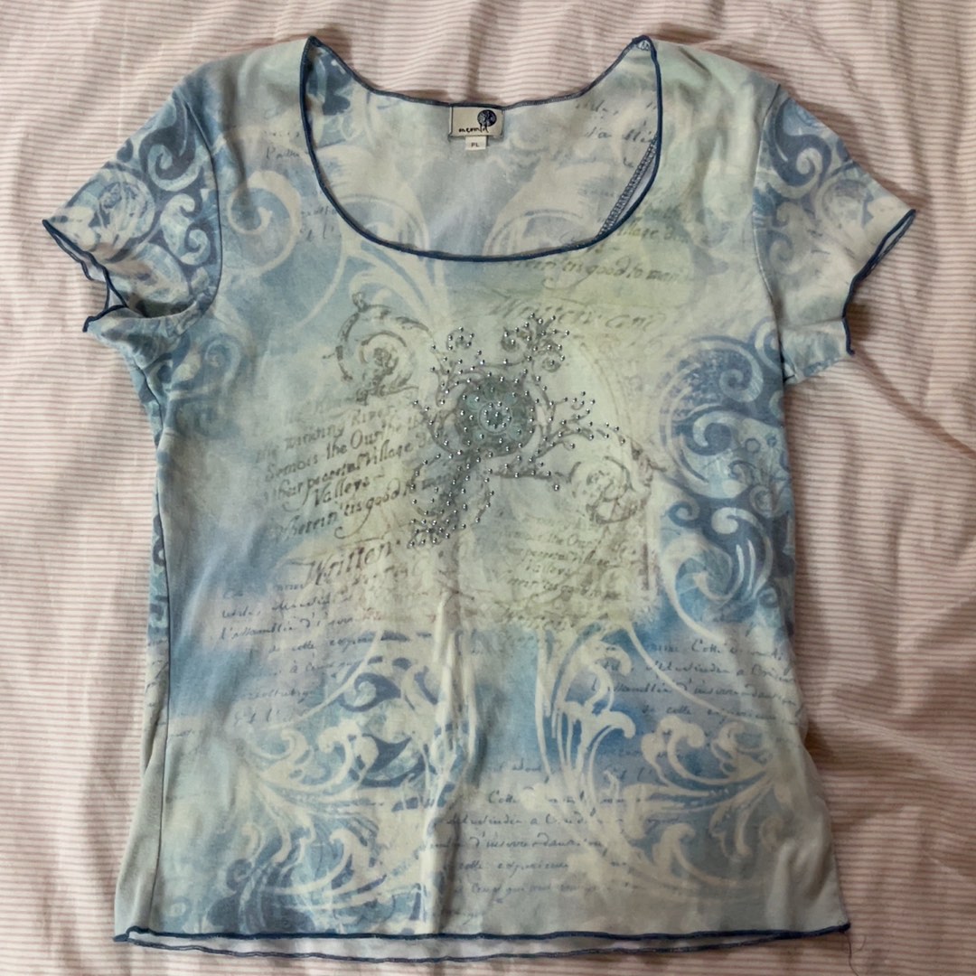 cryptic blue y2k top, Women's Fashion, Tops, Shirts on Carousell