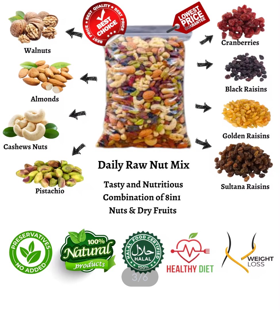 Daily Raw Nut Mix - Product of Malaysia with Imported Ingredients ...