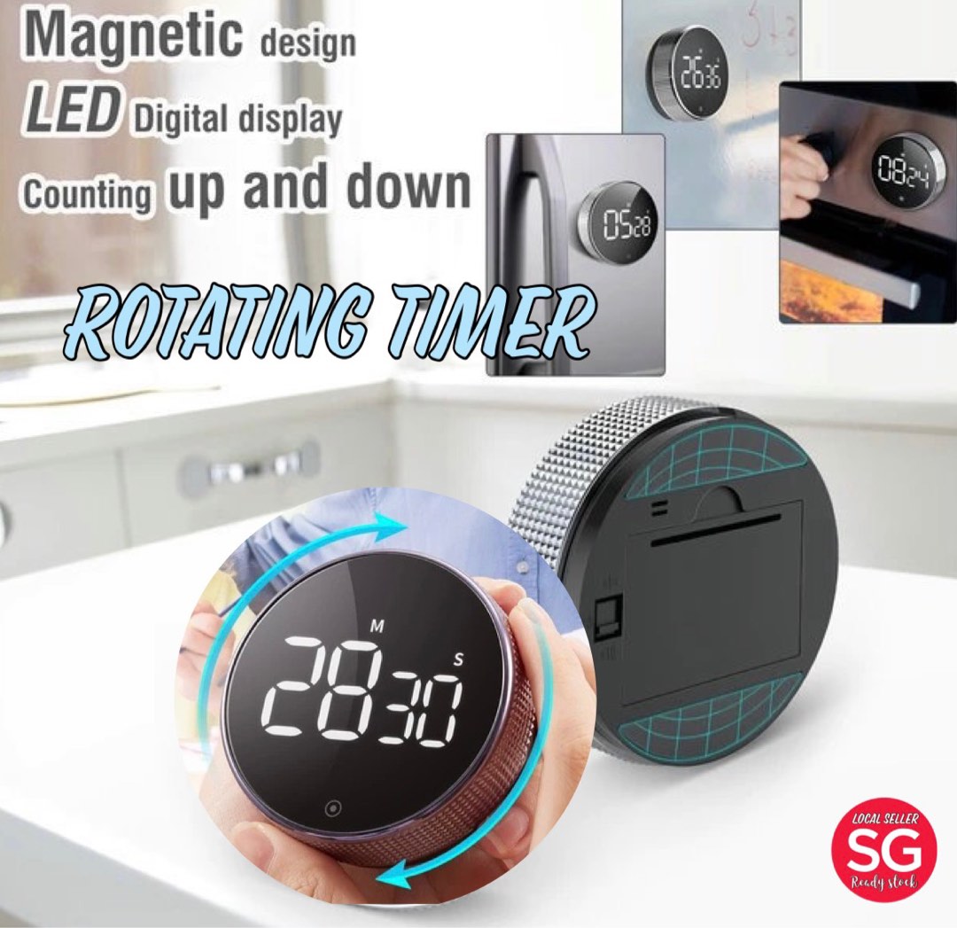 Digital Timer Rotating Timer, Furniture & Home Living, Bathroom & Kitchen Fixtures on Carousell