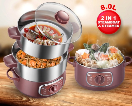 Electric Steamer Multi-layer Stainless Steel Steamer Timing Function ...