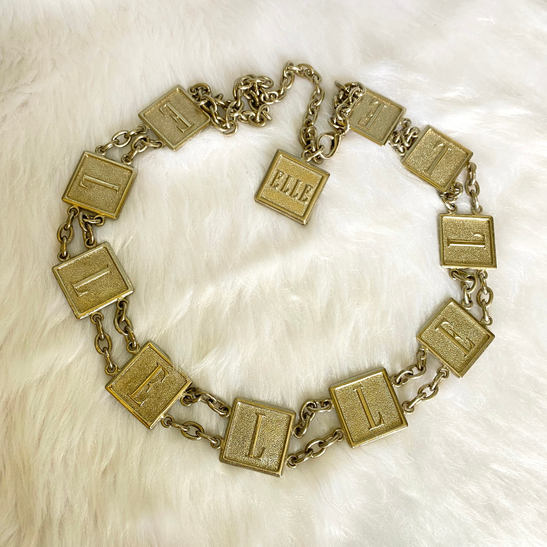 Elle Silver Tone Logo Letters Chain Belt on Carousell