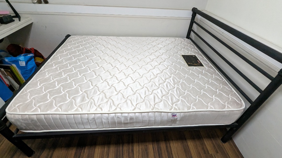 FREE - Queen size bed frame and mattress, Furniture & Home Living ...