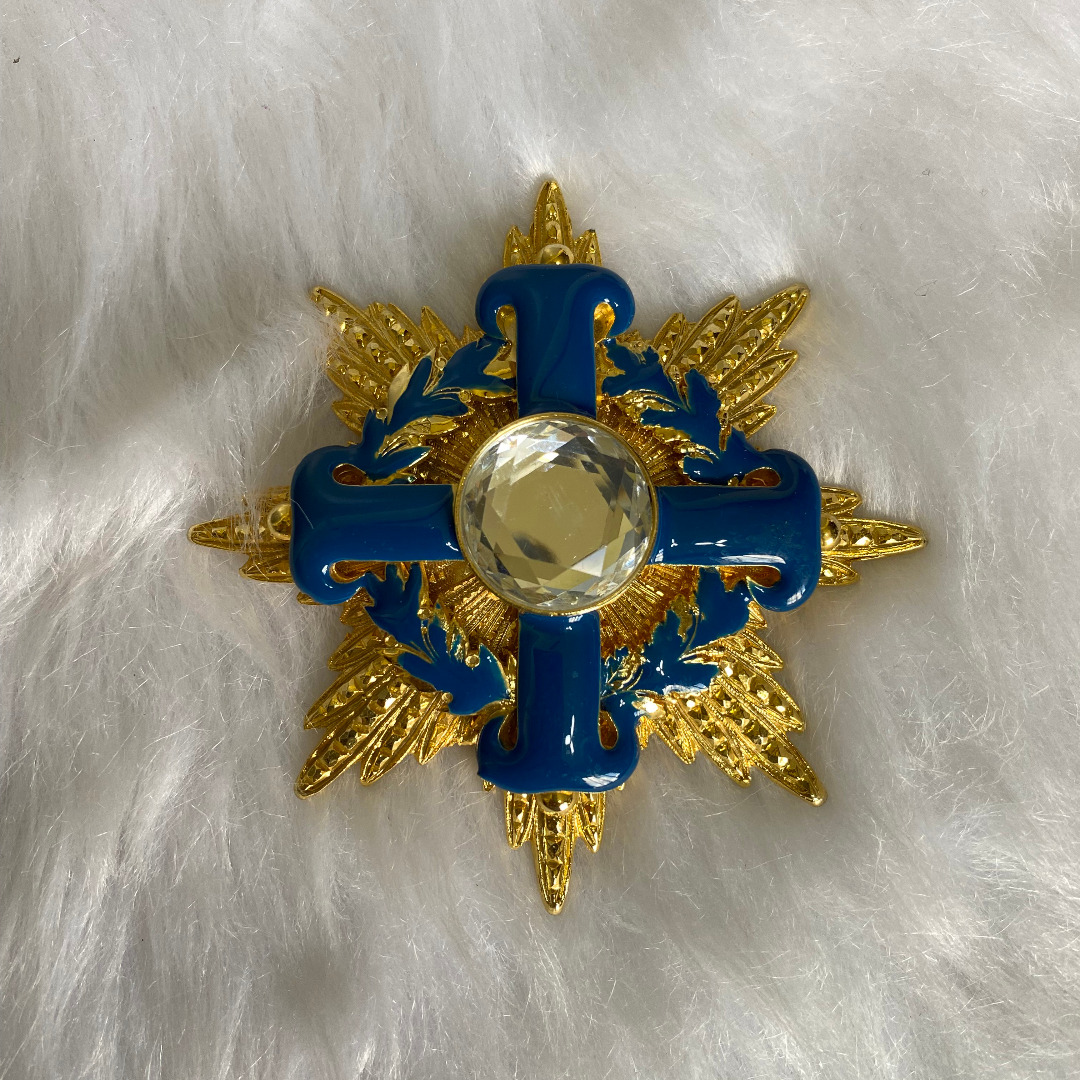 Gianni Versace Rare Vintage 1990s Gold Blue Order Of Merit Cross ...