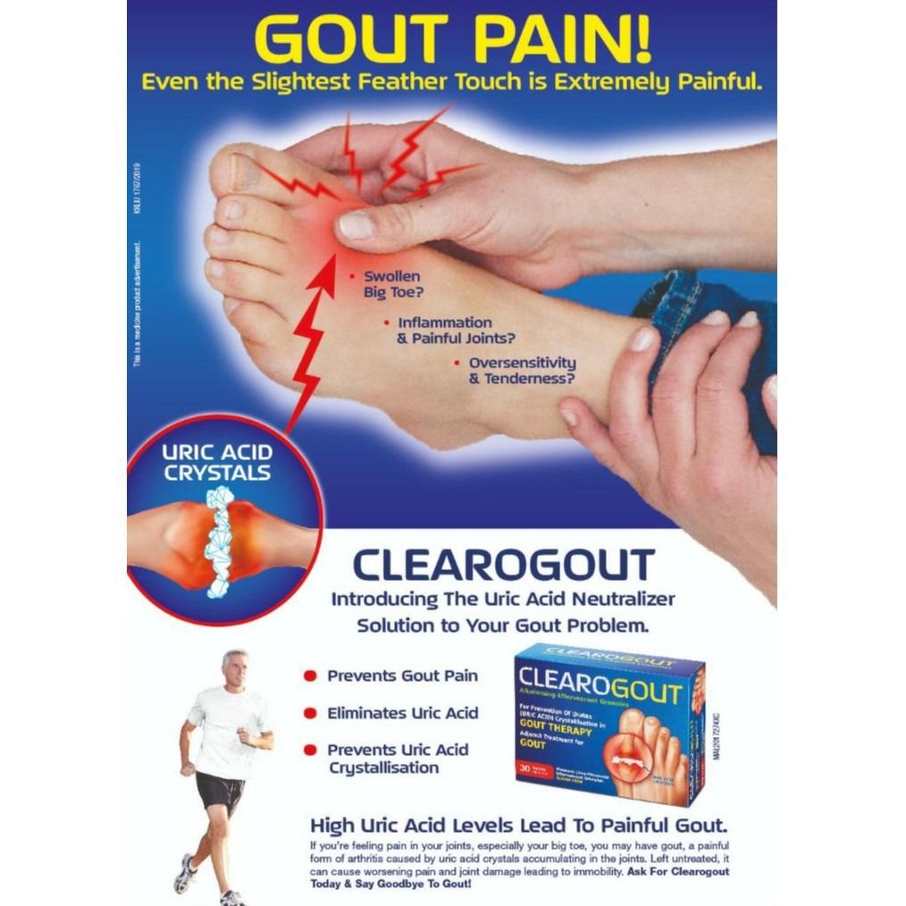 Gout Pain Relief Clearogout 4g gout pain treatment uric acid sugar free ...