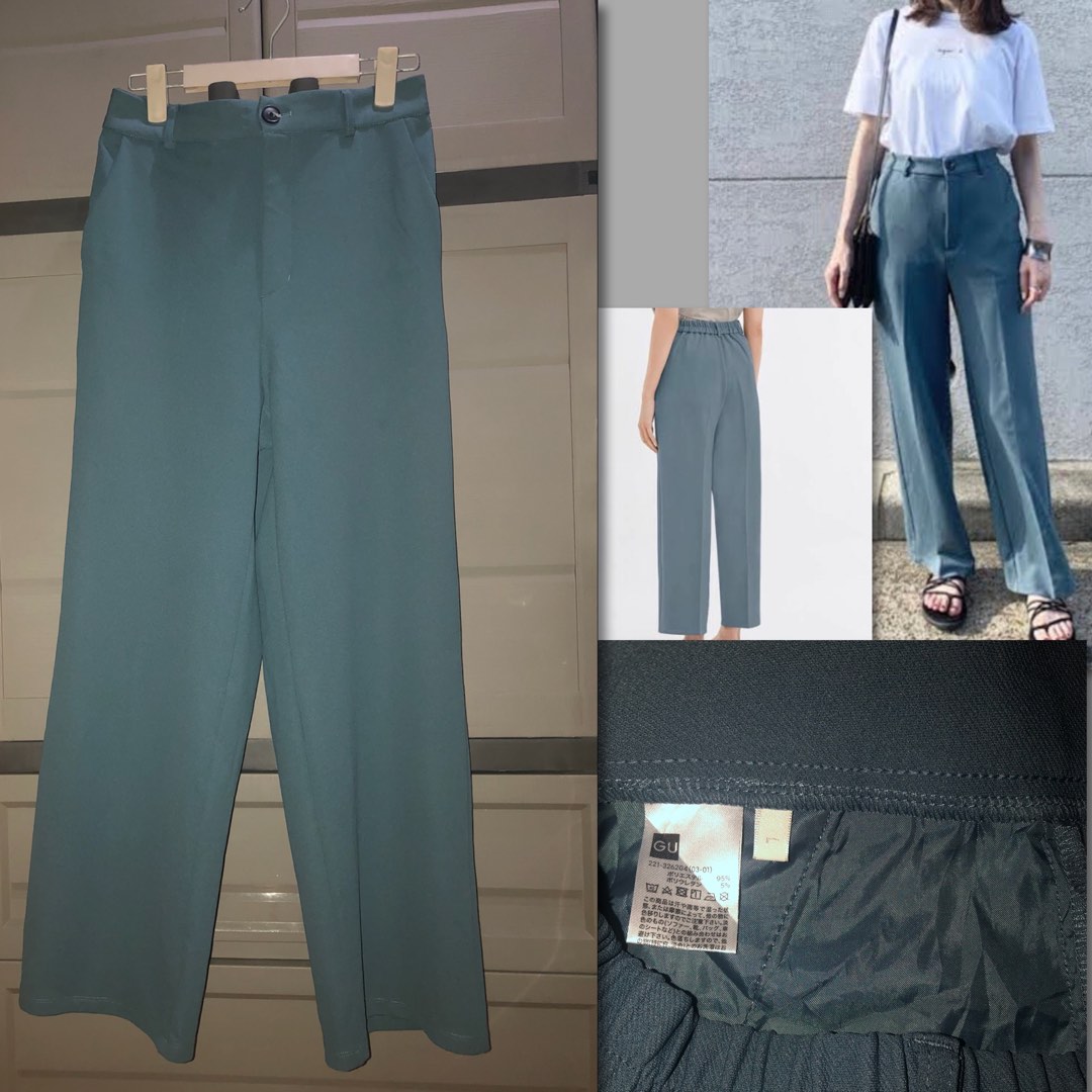 GU by UNIQLO Smart High-rise Straight cut Pants, Women's Fashion ...