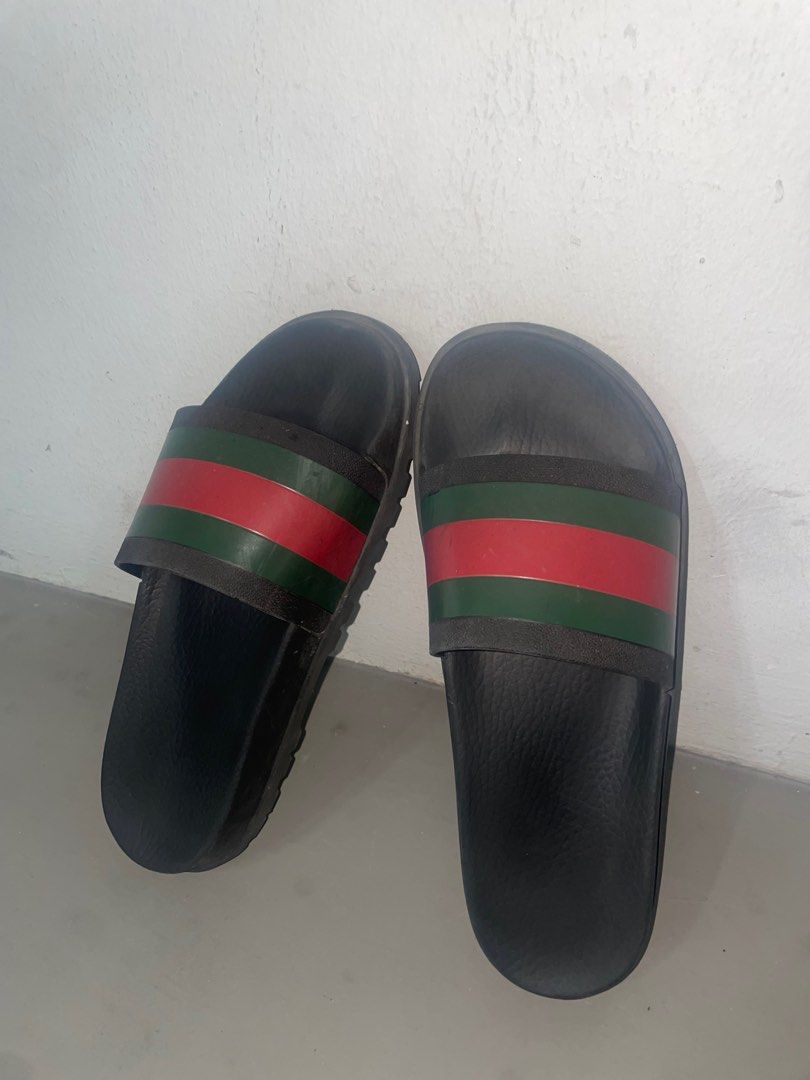 Gucci web slide sandals, Men's Fashion, Footwear, Flipflops and Slides ...
