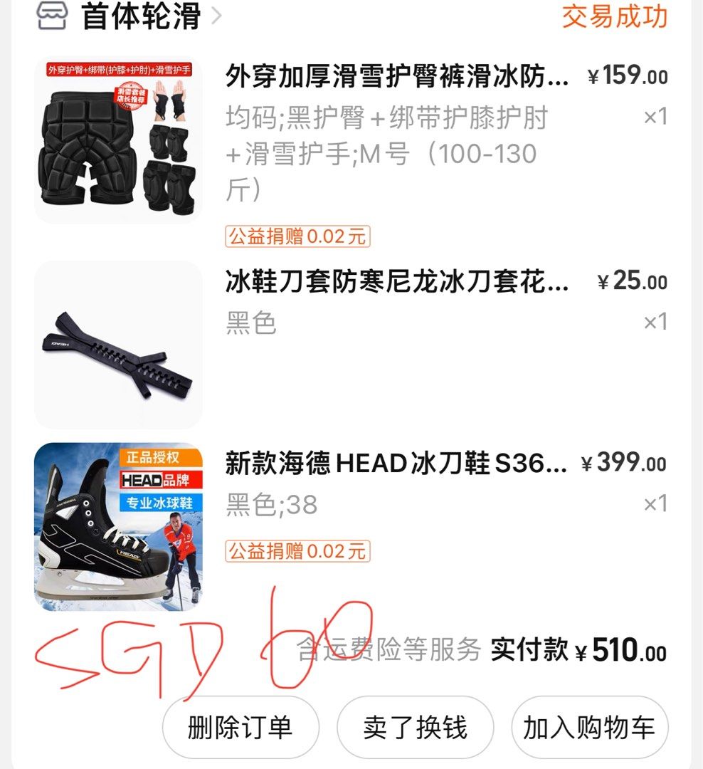 HEAD ICE SKATE, Sports Equipment, Sports & Games, Skates, Rollerblades ...