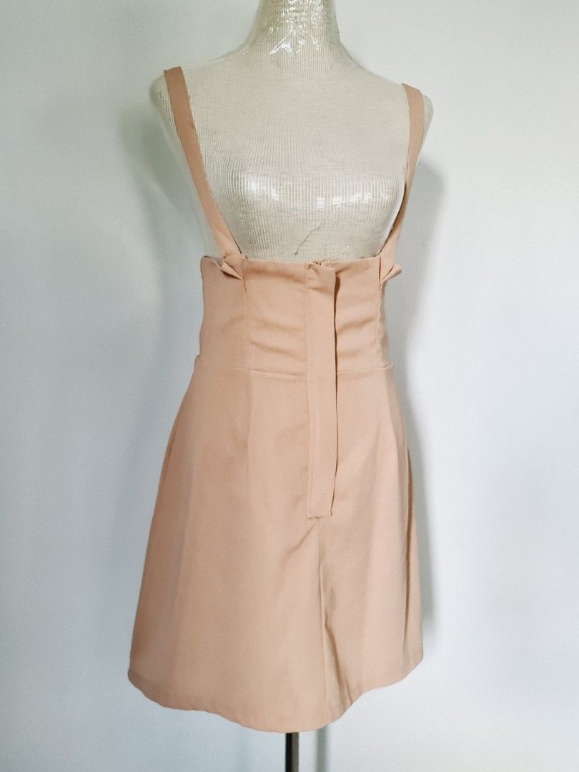 Highwaist Nude Jumper Dress On Carousell