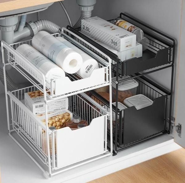 Kitchen Cabinet Pull-Out Storage Rack (Available in 2 Color), Furniture ...