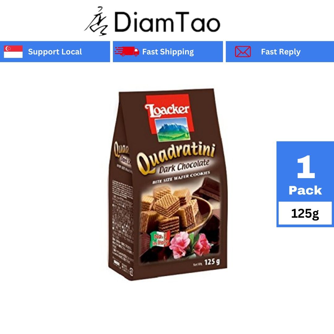 Loacker Biscuit Wafer Dark Chocolate 1 pack x 125g, Food & Drinks ...