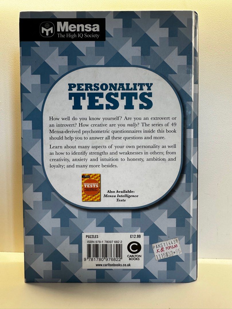 Mensa | PERSONALITY TESTS by Robert Allen, Hobbies & Toys, Books ...