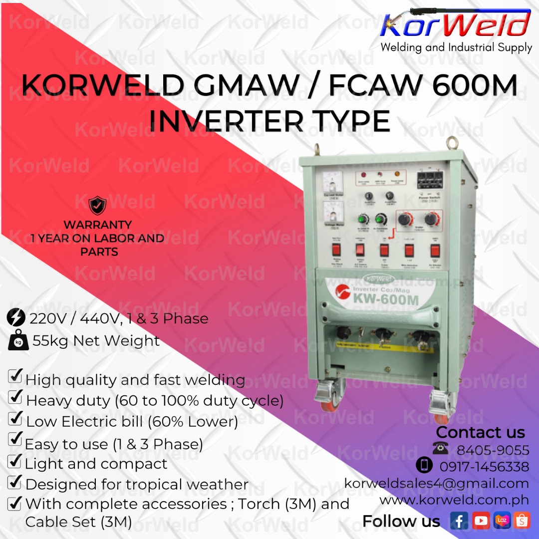MIG AND FCAW Korweld 600A Welding Machine Inverter Type, Commercial & Industrial, Industrial ...