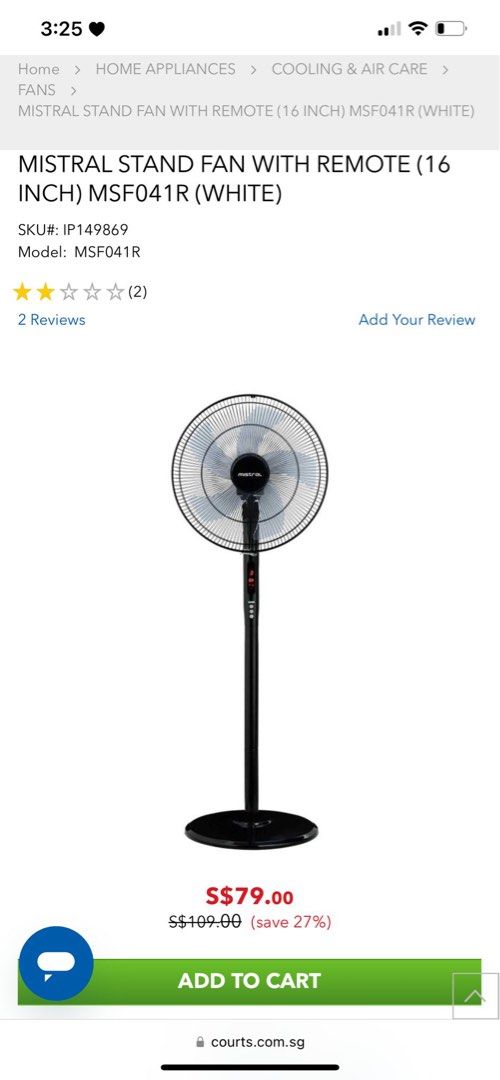 Mistral Stand Fan, Furniture & Home Living, Lighting & Fans, Fans on ...