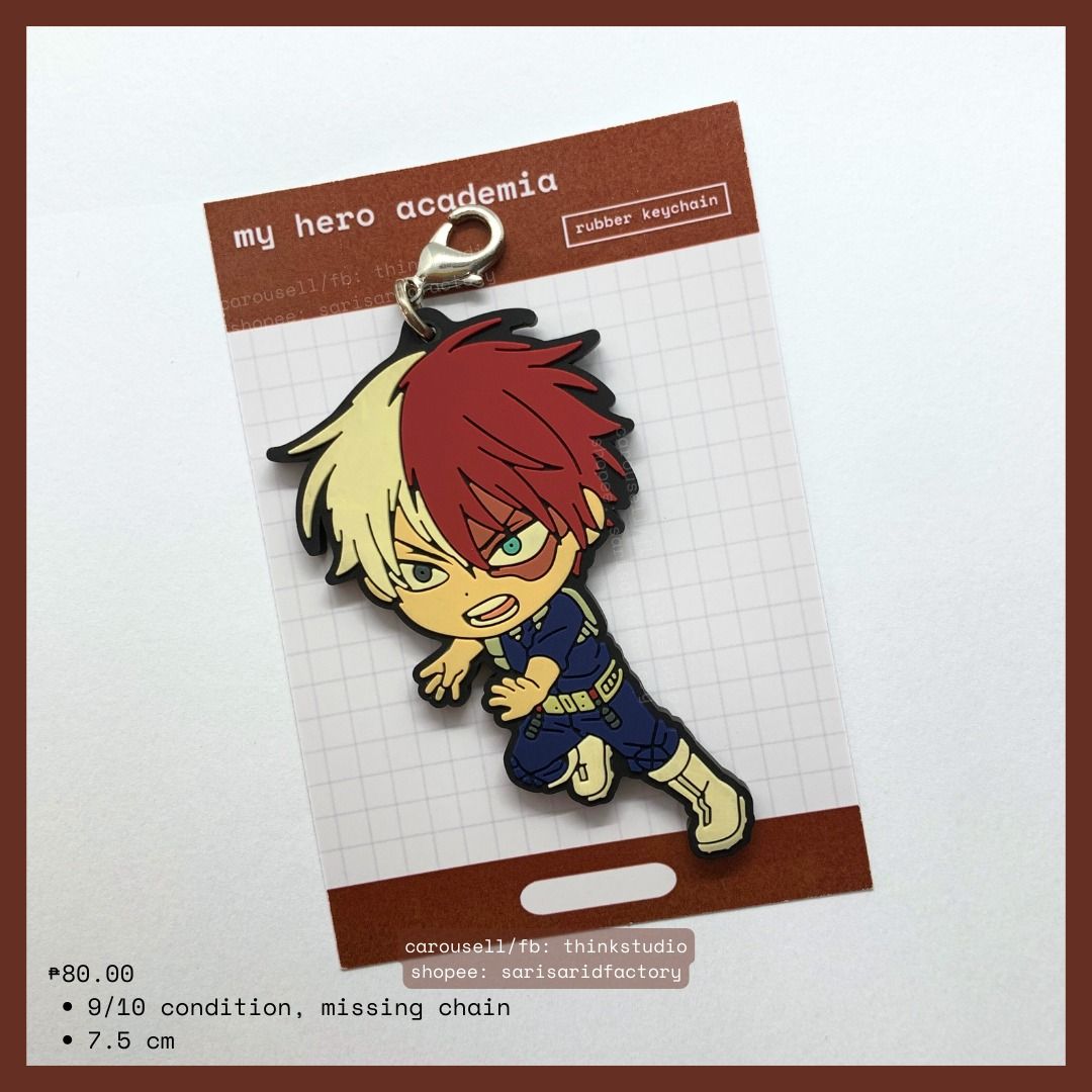 my hero academia - shoto todoroki - rubber keychain, Hobbies & Toys ...