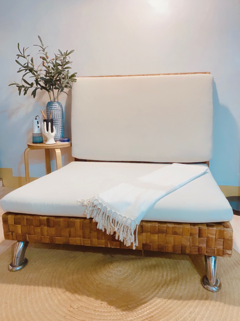 Native rattan accent chair mini sofa, Furniture & Home Living ...