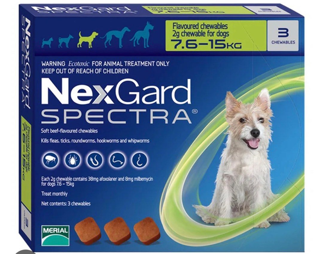 Nexguard Spectra 7.5-15kg dog, Pet Supplies, Pet Food on Carousell