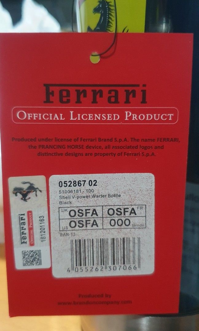 Official Ferrari Water Bottle (20oz), Furniture & Home Living ...