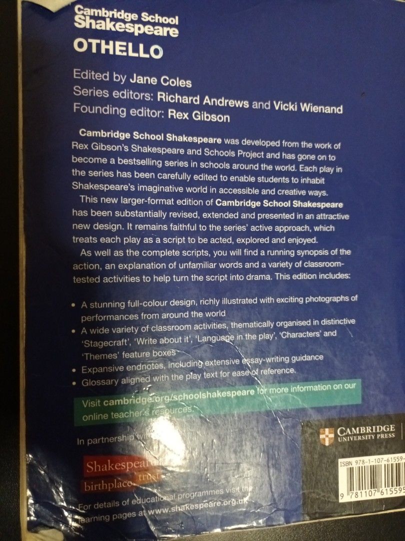 OTHELLO PLAY TEXTBOOK, Hobbies & Toys, Books & Magazines, Assessment ...