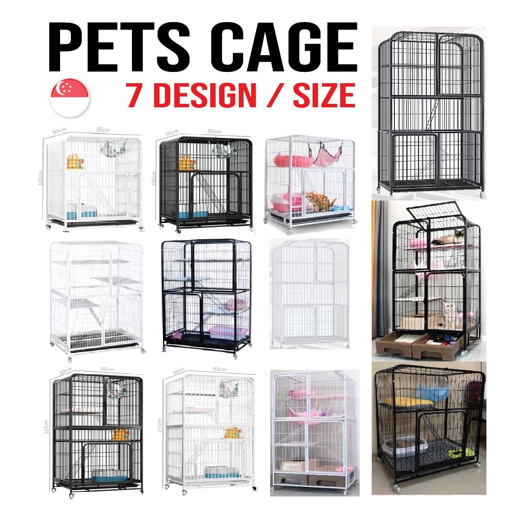 Pets Cage For Dog Cat Rabbit Metal Cage Large Space with toilet tray ...