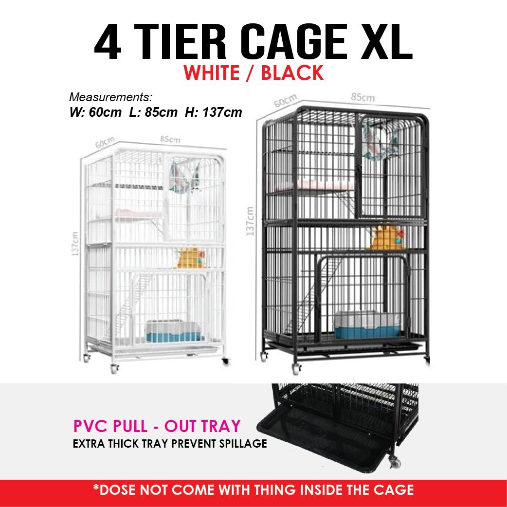Pets Cage For Dog Cat Rabbit Metal Cage Large Space with toilet tray ...