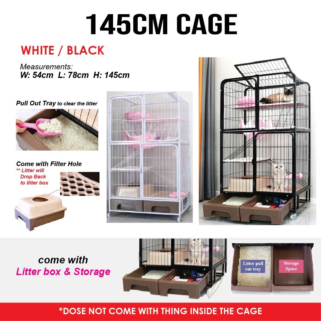 Pets Cage For Dog Cat Rabbit Metal Cage Large Space with toilet tray ...