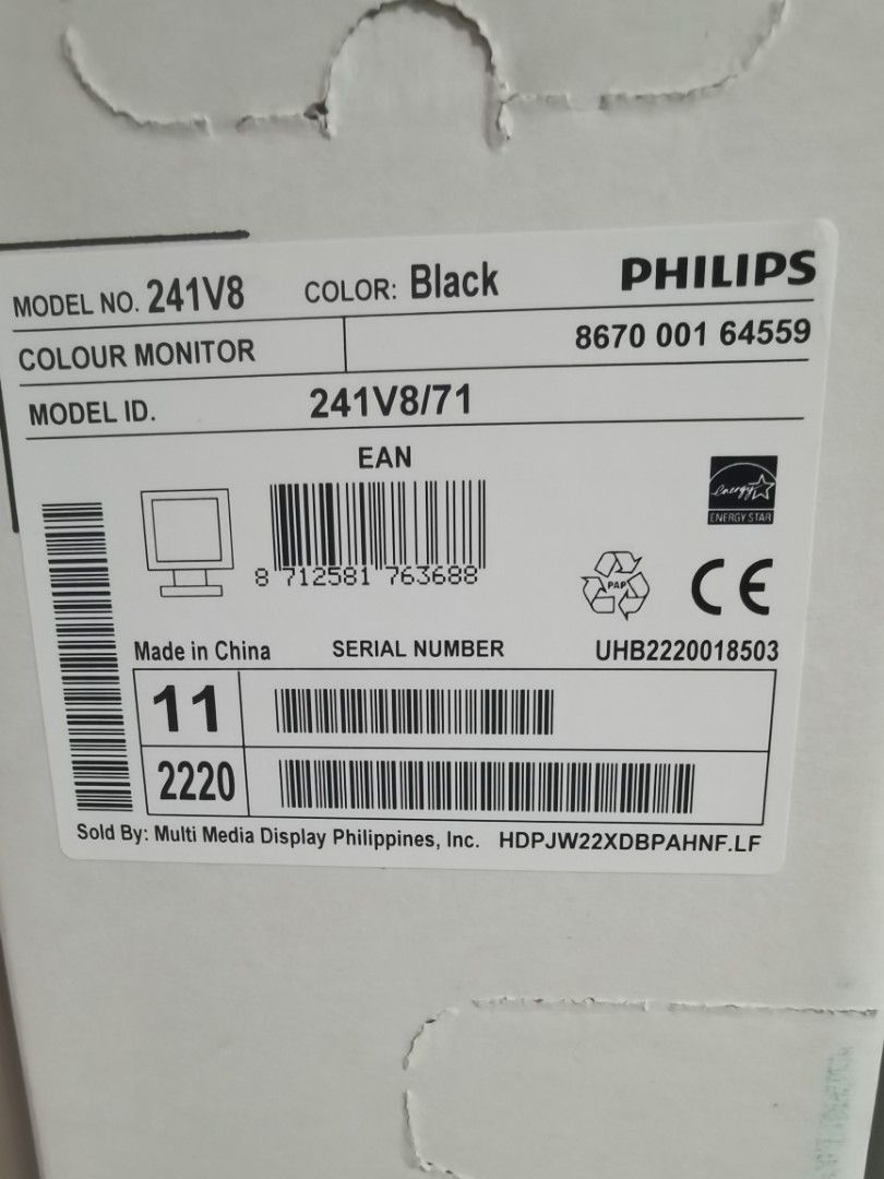 Philips monitor 241V8 IPS, Computers & Tech, Parts & Accessories ...