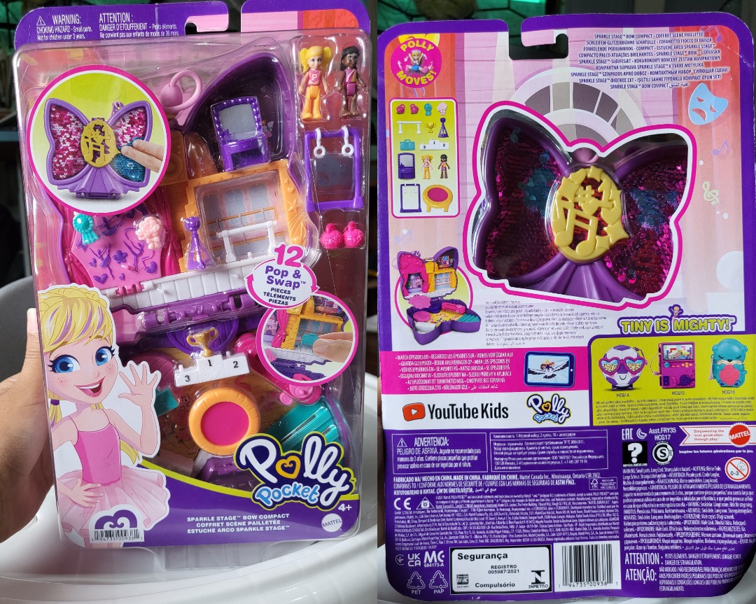 Polly Pocket Sparkle Stage Bow Compact, Hobbies & Toys, Toys & Games on ...