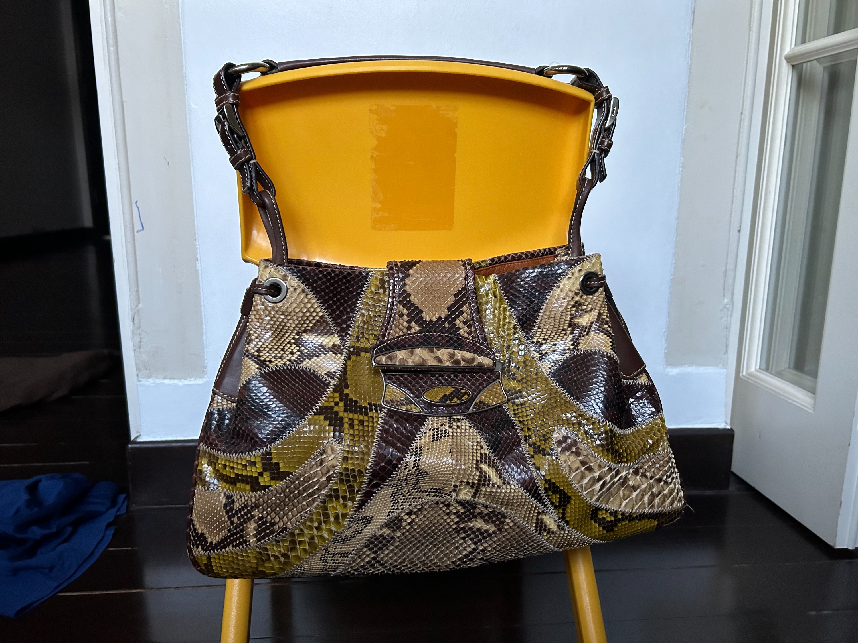 Prada python hobo, Luxury, Bags & Wallets on Carousell