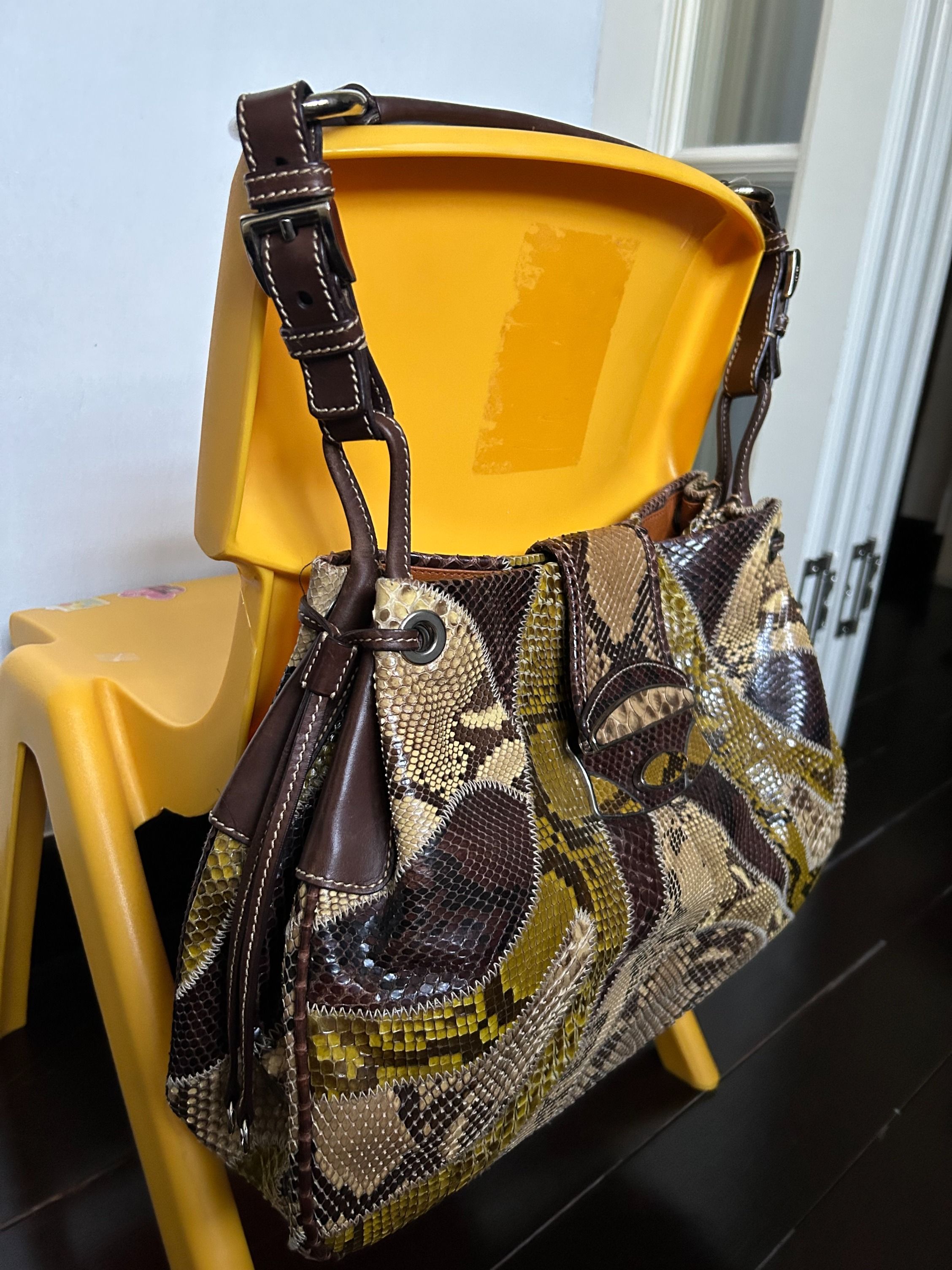 Prada python hobo, Luxury, Bags & Wallets on Carousell