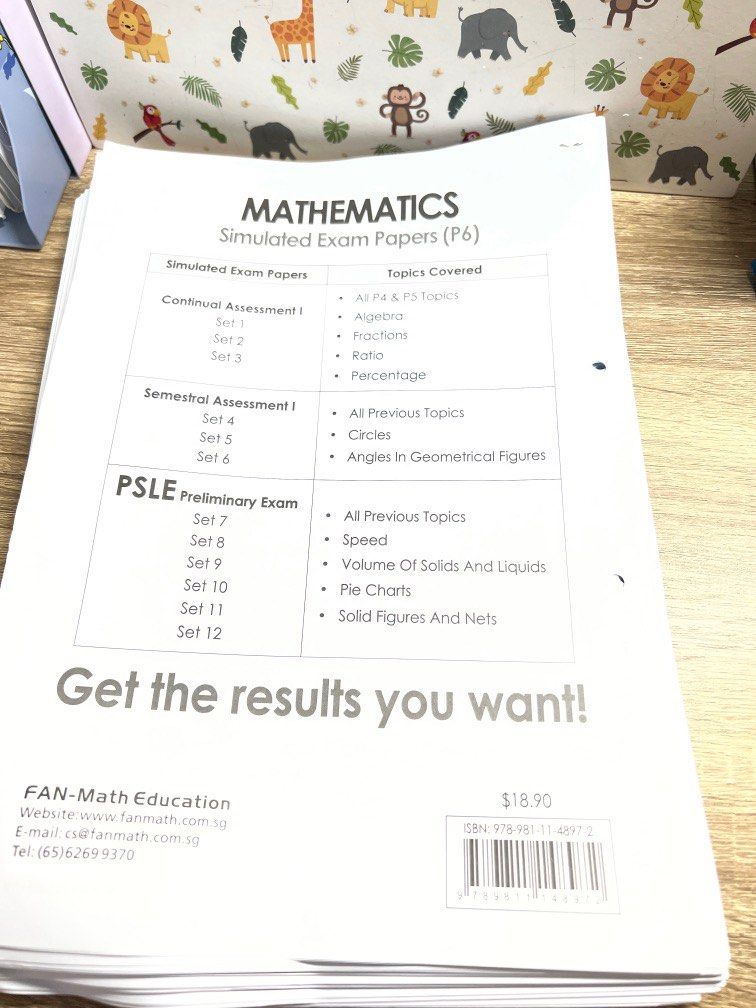 PSLE Mathematics Simulated Exam Papers, Hobbies & Toys, Books ...