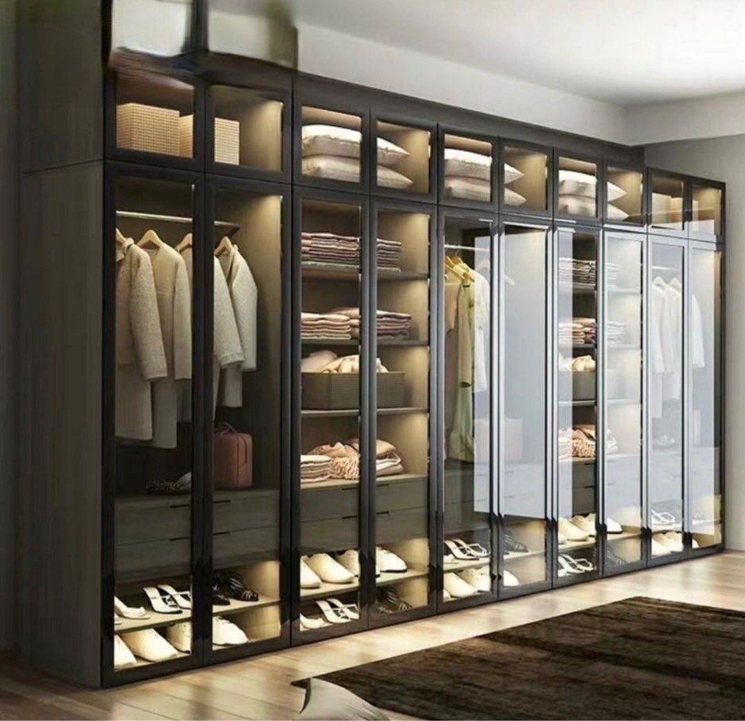 RAPHAEL Modern Glass Wardrobe, Furniture & Home Living, Furniture ...